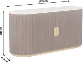 Komoda Daichi 120 cm - hnědá/bílá