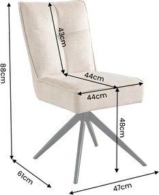Designová otočná židle Narayan béžový samet