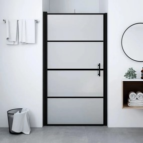 Sprchové dveře matné tvrzené sklo 81 x 195 cm černé 146661