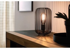 Černá stolní lampa s kovovým stínidlem (výška 25 cm) Cage – Fischer &amp; Honsel
