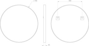 Sapho Notion 70 cm kulaté zrcadlo v rámu bez osvětlení zlato mat NT700G