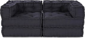 Modulová pohovka 2 ks Textil Antracitová 140 x 70 x 56 cm 3315066