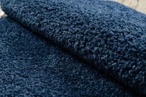 Dywany Łuszczów, Kusový koberec Berber 9000 navy kruh, 120x120 (průměr) kruh, modrá, obývací pokoj