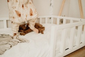 Sleepee Celoroční spací pytel s nohavicemi BOHO, PÍSKOVÝ z bavlny Zvolte rozměr: XS (6 - 12 měsíců)