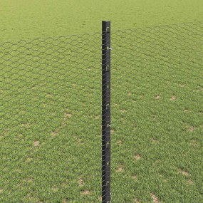 Hexagonální plot s podpěrou 10 x 1,4 m Ocel potažená PVC Šedá 3336829