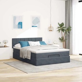 Osmanský rám postele s matrací tmavě šedá 140x190cm samet 3311772
