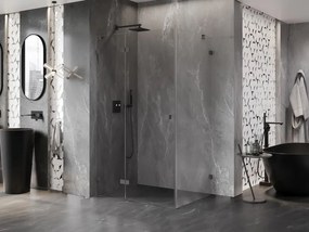 Mexen Lunar, výklopný sprchový kout levý 90 x 80 cm, 8mm čiré sklo, grafitový profil, 834-090-080-95-00-L