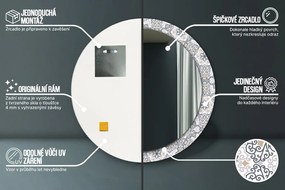 Kulaté dekorativní zrcadlo Geometrické ozdoby fi 90 cm