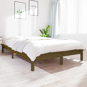 Rám postele medově hnědý 140 x 190 cm masivní borovice - Default Title