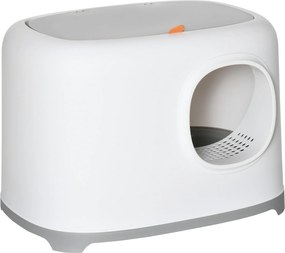 PawHut Kočičí Toaleta s Krytem a Lopatičkou XXL pro Kočky do 5 kg 55 x 40 x 39 cm Bílá | Aosom