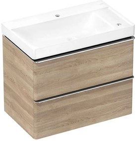 Hansgrohe Xelu Q - Skříňka s umyvadlem, 63x78x50 cm, 2 zásuvky, přírodní dub/chrom 54382000