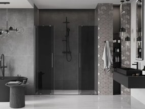 Mexen Velar Duo, posuvné sprchové dveře do otvoru 170 cm, 8mm šedé sklo, grafit broušený, 871-170-000-42-66