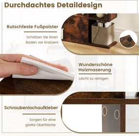 Costway Moderní 5 Dřevěná přepážka na knihy ve stylu žebříku