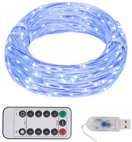 Světelný LED řetěz se 150 LED diodami modrý 15 m - Default Title