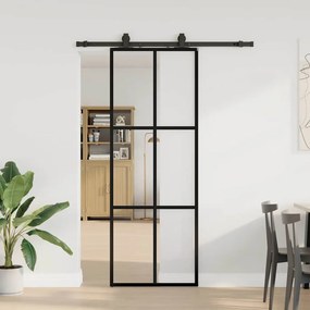 Posuvné dveře se sadou kování černé 76x205 cm ESG Glass 3375902