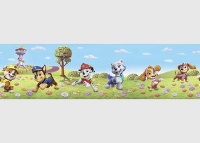 Dětská samolepící bordura na zeď Tlapková Patrola Pole Květin | 5 m x 13.8 cm | DWBD8035