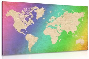 Obraz pastelová mapa světa - 120x80 cm