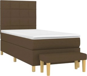 Box spring postel s matrací tmavě hnědá 90x190 cm textil 3137120