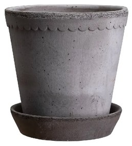 Květináč Helena s podmiskou Raw Grey 18 cm Bergs Potter