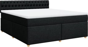 Box spring postel s matrací černá 180x200 cm textil 3286768