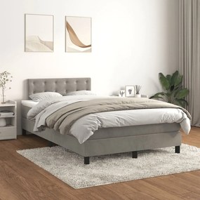 Box spring postel s matrací světle šedá 120x190 cm samet 3269861