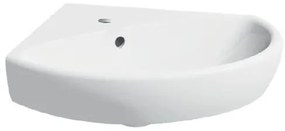 Geberit Selnova - Rohové umývátko 590x560 mm, s přepadem, otvor pro baterii, bílá 501.050.00.5