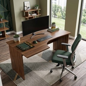 Ergonomický stůl Impress 160 x 90 cm, levý, ořech dijon