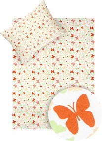 Bavlněné povlečení do postýlky Motýl zelené Velikost: 95 x 130 + 45 x 65