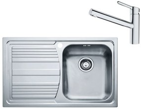 Franke - Set N86, nerezový dřez LLX 611/7 a baterie FC 3054.031, nerez/chrom 101.0650.596