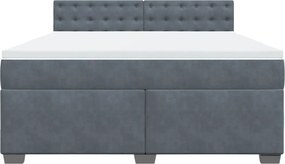 Box spring postel s matrací tmavě šedá 180x200 cm samet 3286391