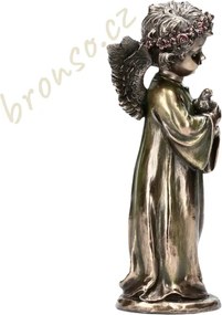Andělská dívka s holubicí – bronzovaná figurka Veronese WU75411A4