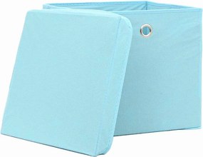 Úložné boxy s víky 4 ks 28 x 28 x 28 cm bledě modré 325232
