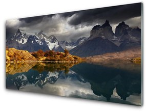 akrylový obraz Hora Jezero Krajina 140x70 cm