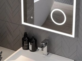 Mexen Kala osvětlené koupelnové zrcadlo s kosmetickým zrcátkem 60 x 80 cm, LED 6000K, anti-fog - 9820-060-080-611-00