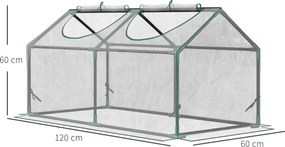 Fóliový skleník Outsunny s oknem, PVC skleník 120x60x60 cm, průhledný skleník na rajčata a chladicí rám pro rostliny | Aosom.de