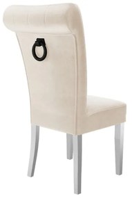 Čalouněná jídelní židle ST65 + klepadlo, Klepadlo: zlaté, Barva křesla: bíla polomatná, Potah: Magic Velvet 2258