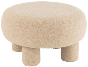 Béžová kulatá stolička Teddy Bouclé Beige - Ø 52*28 cm