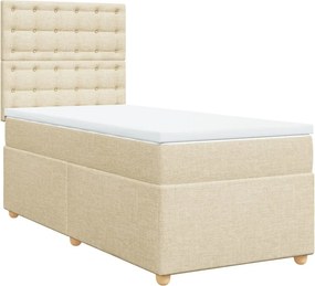 Box spring postel s matrací krémová 90x200 cm textil 3291182