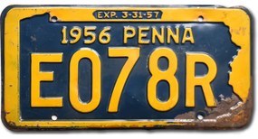 Americká SPZ Pennsylvania 1956 Penna E078R