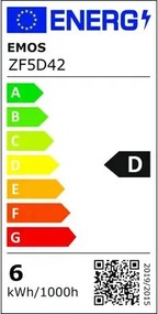 EMOS LED žárovka Filament A60 5,9W / 60W E27 / teplá bílá / 806 lm