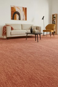 Spoltex, Metrážový koberec Leon 21844 Terra, na míru, šíře 4m, oranžová, filc, ložnice