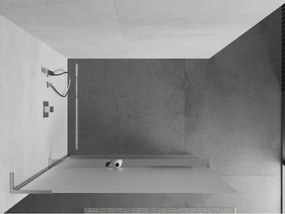 Mexen Kioto+ L, sprchová zástěna Walk-In s poličkou a věšákem 80 x 200 cm, 8mm sklo námraza, chromový profil, 800-080-123-01-30