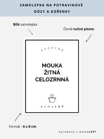 MOUKA ŽITNÁ CELOZRNNÁ - omyvatelná samolepka na dózu, výběr rozměrů Ø 5 cm / 5 x 5 cm / 6 x 8 cm | DomaLEP