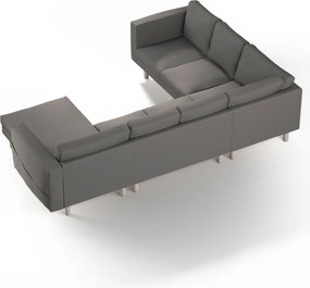 Potah na pohovku IKEA Norsborg rohová, 5-místná se šezlongem barva šedá látka pletený vzor