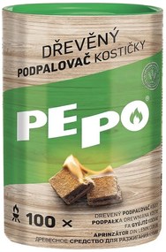 PE-PO Dřevěný podpalovač kostky 100 ks