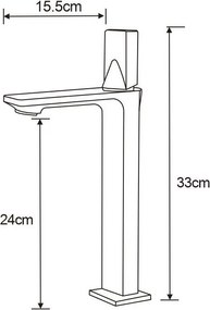 Mexen Crux, vysoká umyvadlová baterie, chromová, 744410-00