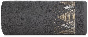 Bavlněný ručník antracitový se zlatou vánoční výšivkou Šírka: 50 cm | Dĺžka: 90 cm