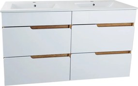 Comodo Koupelnová skříňka s keramickým dvojumyvadlem Doris 120-4Z