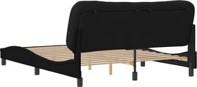 Rám postele bez matrace Hvar černý 160 x 200 cm textil 3207781