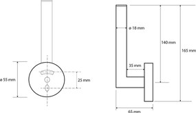 Sapho, X-ROUND BLACK držák toaletního papíru rezervní, černý, XR701B